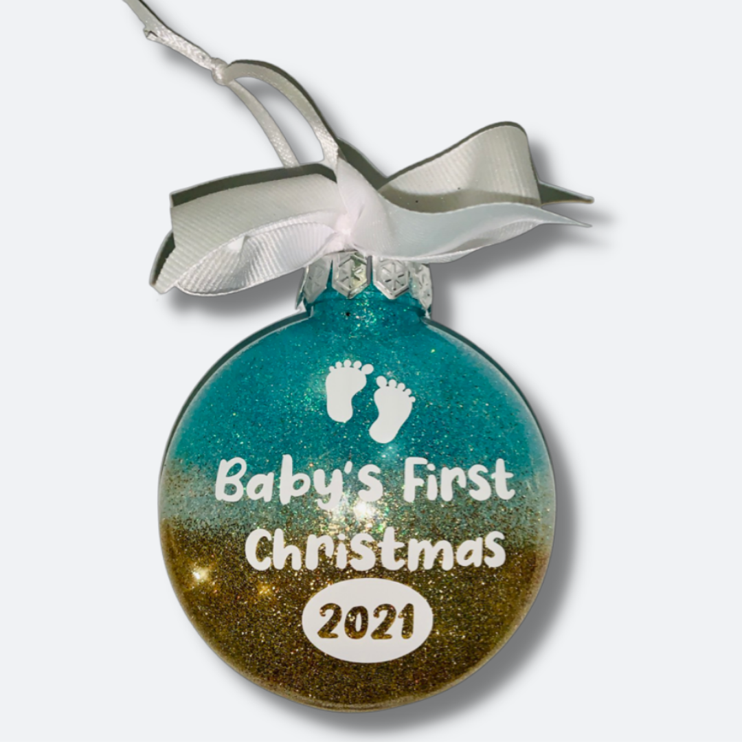 Baby's First Christmas 2023 | Personalized Glitterized Ornaments ...